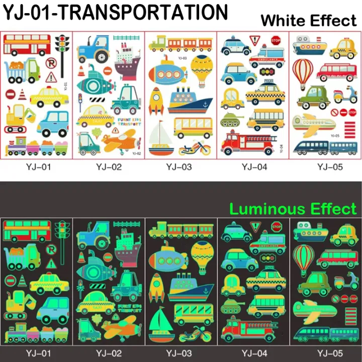 DK Mall Hight Quality 5 Sheets/Set Waterproof Luminous Kids Tattoo ...