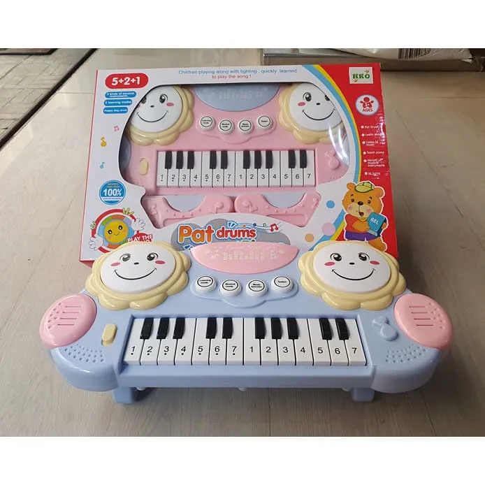 MAINAN PIANO DAN DRUM SET PAT DRUMS PIANO LIGHT AND MUSIC | Lazada ...