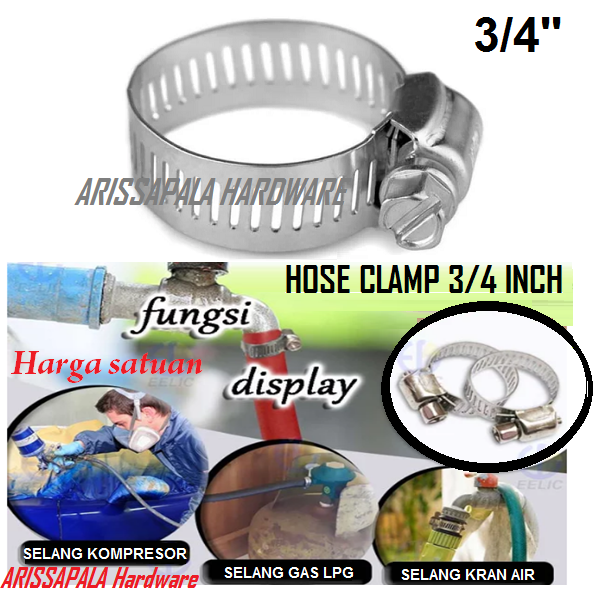 Klem Selang Kompresor Selang Kompor Gas LPG Selang Kran Air Hose Clamp ...