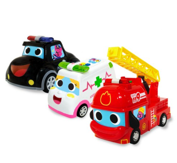 Pinkfong Baby Shark Super Rescue Team 3 Vehicles Police Car Ambulance ...