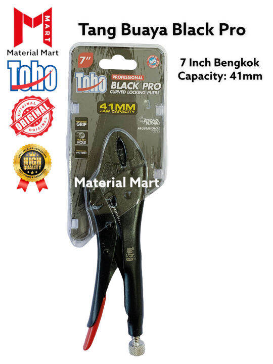 Tang Buaya Toho 7 Inch Bengkok Black Pro | Tang Jepit Buaya 10" Lurus ...