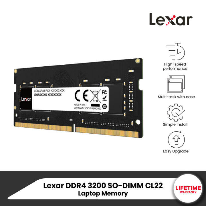Lexar DDR4 3200 8/16GB SO-DIMM, CL22 Laptop Memory (แรมสำหรับโน๊ตบุ๊ค) | Lazada.co.th