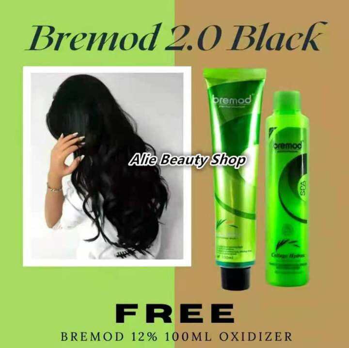 Bremod 2.0 + Bremod 12% 100ml Oxidizer FREE - Black Bremod Hair Color ...