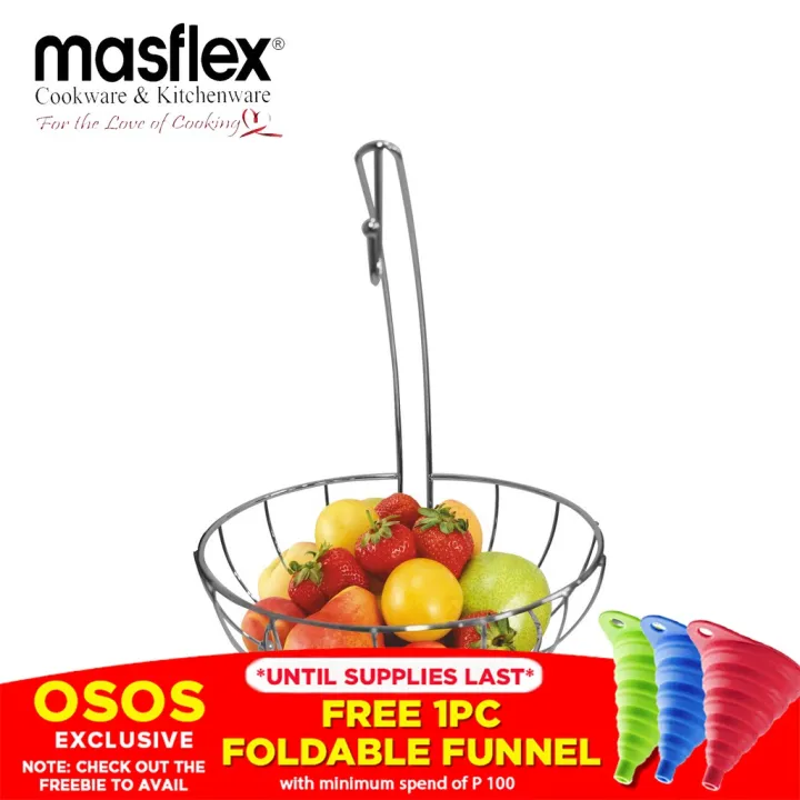 Masflex Kitchenware Fruit Basket with Banana Holder Made of Chrome ...