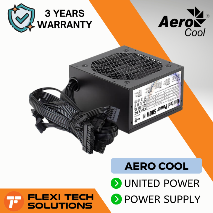 Flexi Tech AEROCOOL United Power 500W Non-modular 80 Plus White PSU ...