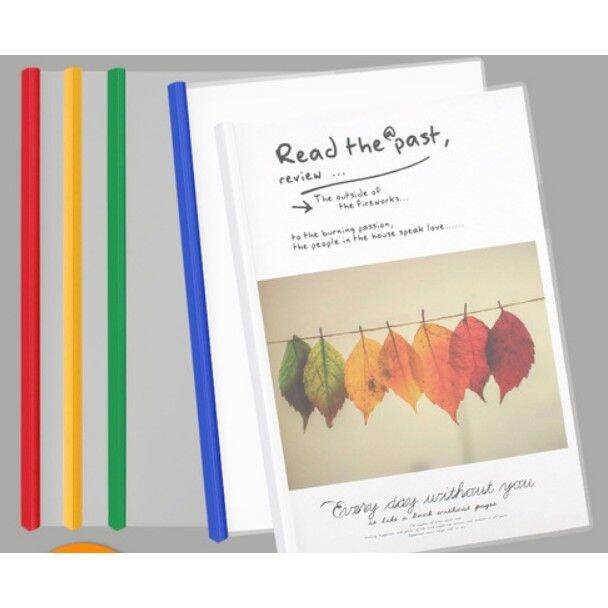 Ready Stock A4 Size File Folder Sliding Bar Report Covers Transparent ...