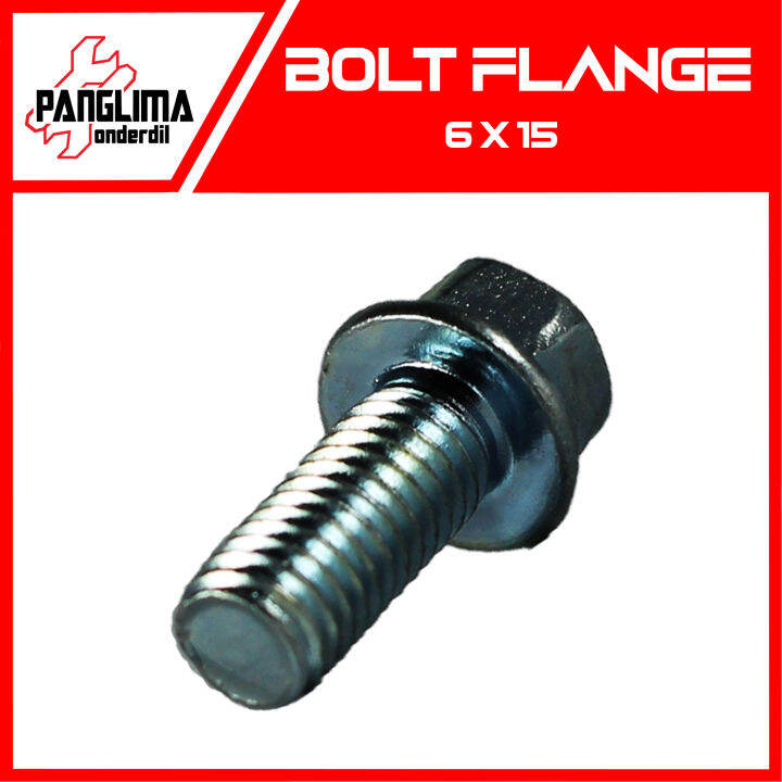 Flange Bolt / Baut Flange Flange Bolt M6 x 15 K-8 Diameter Baut: 6 mm Panjang Baut: 15 mm Kunci ...