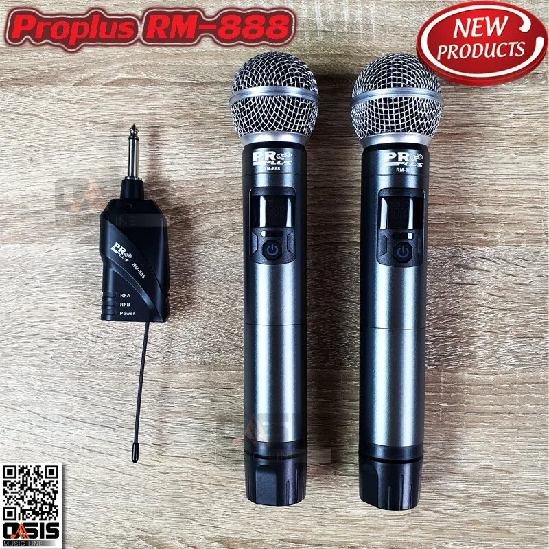 PROPLUS RM-888 ไมค์ลอย uhf ไมโครโฟนไร้สาย ไมค์ลอยพกพา ไมค์ร้องคาราโอเกะ proplus rm888 ไมค์ร้อง ...