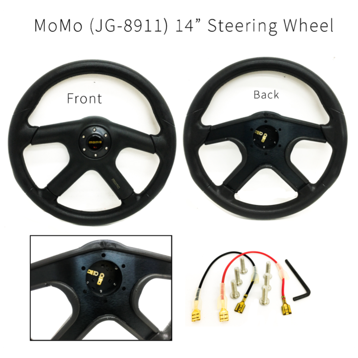 CPO (36cm) 8911 14" UNIVERSAL RACING STEERING WHEEL ALUMINUM WITH HORN BUTTON FOR CAR (MOMO ...