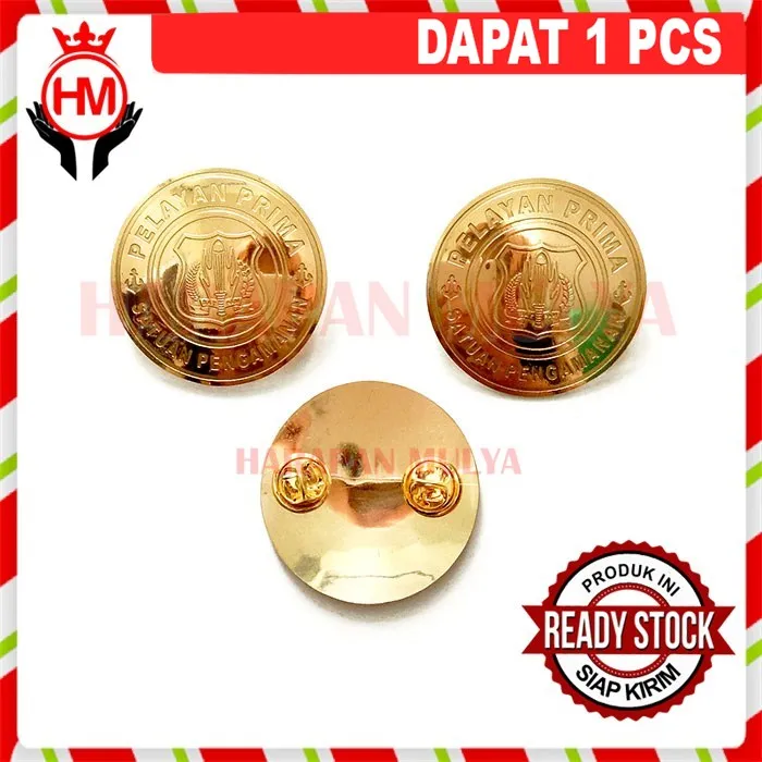 Pin Pelayanan Prima Satuan Pengamanan Logo Satpam Model Bulat Lencana ...