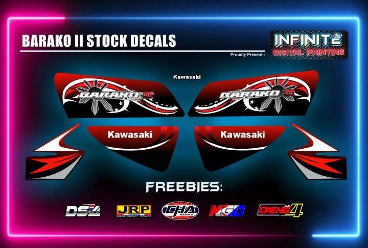 Kawasaki Barako 2 Design Stock Sticker Decals | Lazada PH