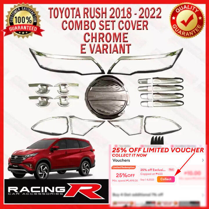 Toyota Rush E 2018 to 2024 Combo Set Garnish Cover Chrome [ Free TRD ...