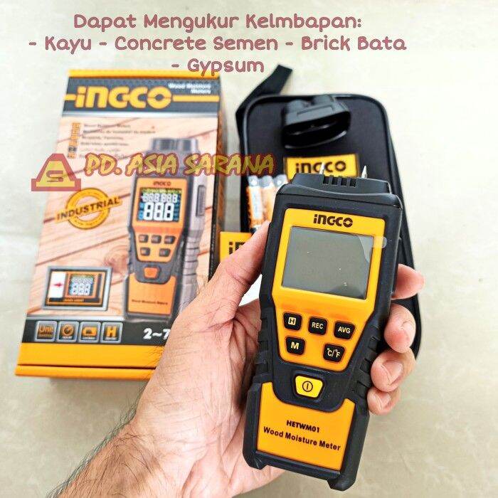 Wood Moisture Meter INGCO HETWM01 Test Ukur Kadar Air Kelembapan Kayu ...