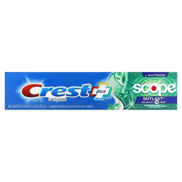 [PRE-ORDER] CREST COMPLETE SCOPE OUTLAST PLUS WHITENING FLUORIDE ...