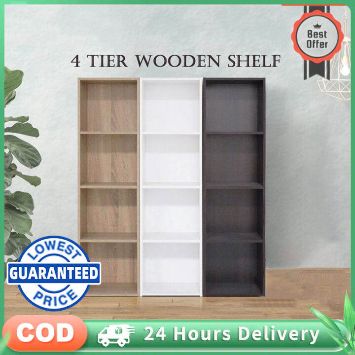 4 Layers Cabinet for Home Furniture Book Shelf Organizer Wood Bookshelf ...