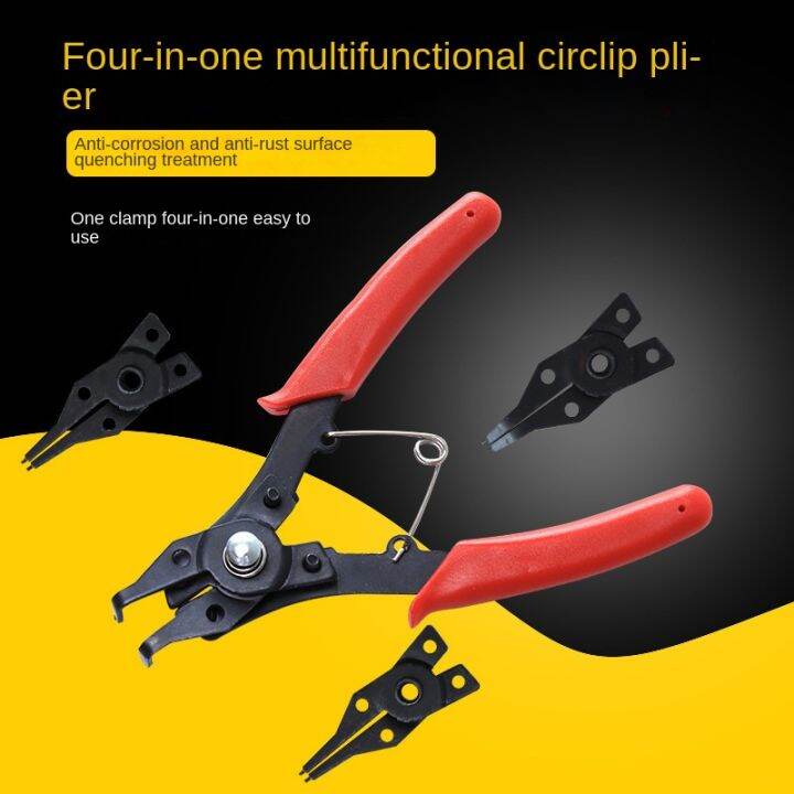 4 in 1 Snap Ring Pliers Set Circlip Clamp Internal External High Carbon ...