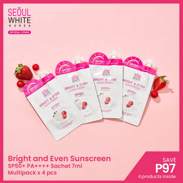 Seoul White Korea Bright and Even Sunscreen SP50+ PA++++ Sachet 7ml ...
