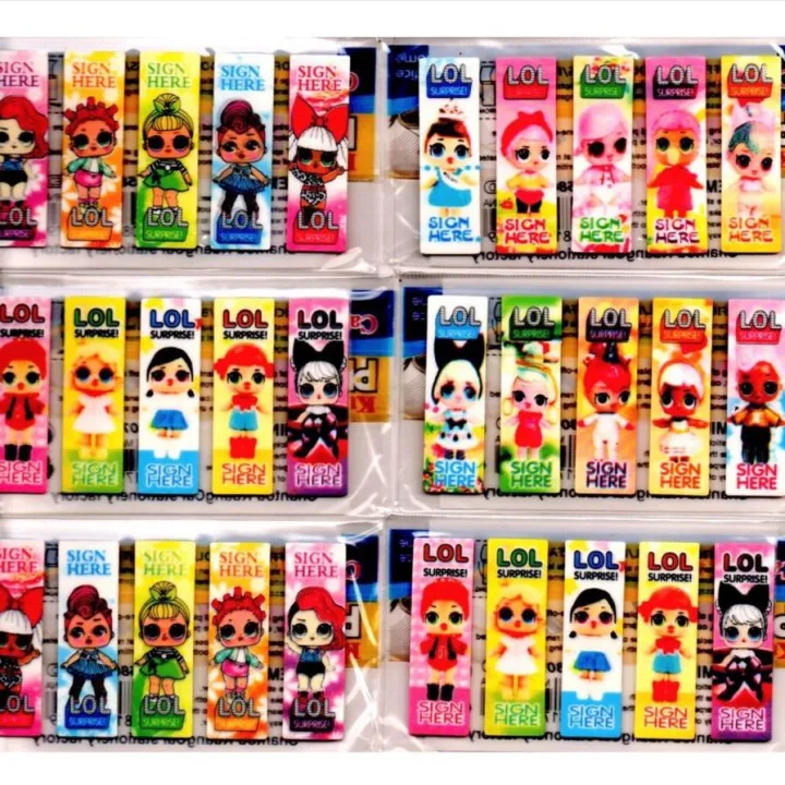 Sticky note 1 pack isi 100 lembar karakter pembatas buku plastik ...