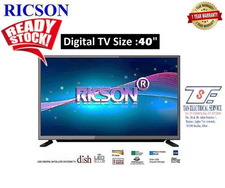Ricson DVB T2 Digital HD TV LED 40 Inch | Lazada