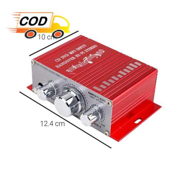 Amplifier Kecil Speaker Aktif Treble Bass Booster2 Channel 20W RCA ...