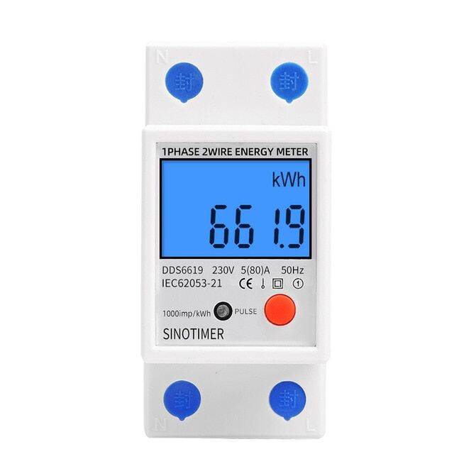 Din Rail Lcd Digital Backlight Single Phase Energy Meter Kwh Power ...