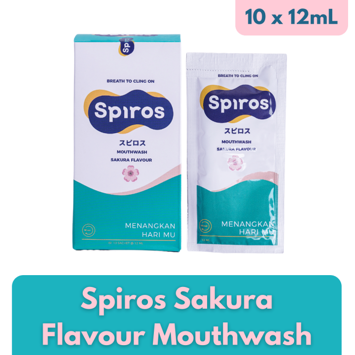 Spiros Mouthwash Sachet Sakura Flavour - Obat Kumur Penghilang Bau ...