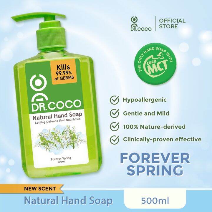 DR. COCO Antibacterial Natural Hand Wash Soap Forever Spring 500ml ...