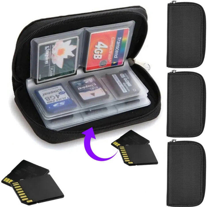Memory Card Storage Bag 22 Slots Carrying Case Holder Anti-lost CF/SD ...