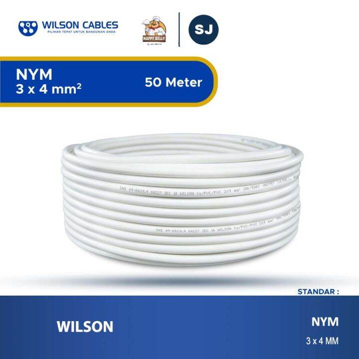 NYM 3x4 mm2 50 Meter Putih - Kabel Listrik Tembaga Wilson Cables ...