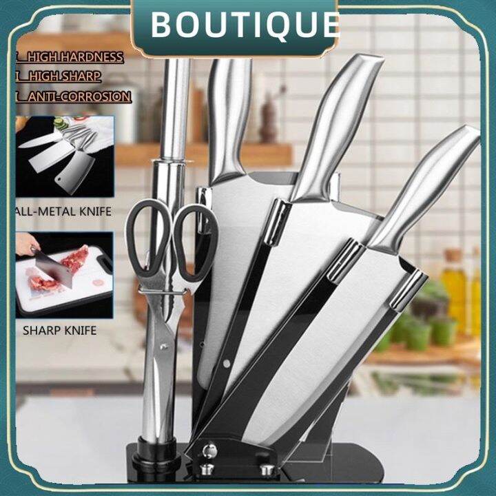 【buhay na buhay】 6 in 1 Authentic Japan Kitchen Knife Set With Stand ...
