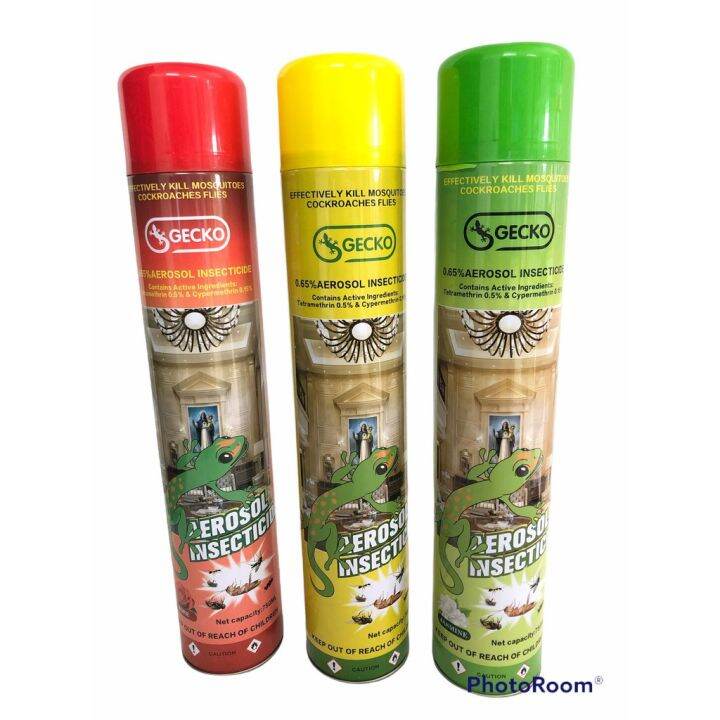 ♙GECKO AEROSOL INSECTICIDE 0.65 - 750ML NET CAPACITY (COLOR AVAILABLE ...