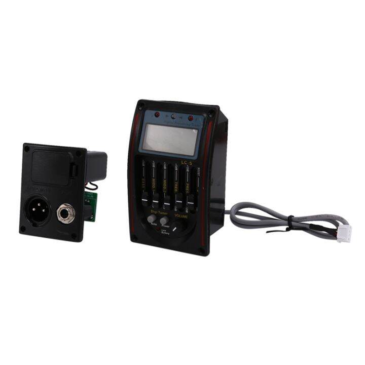 LC-5 5 Bands Acoustic Guitar Pickup EQ Preamp LCD Tuner Piezo Pickup ...