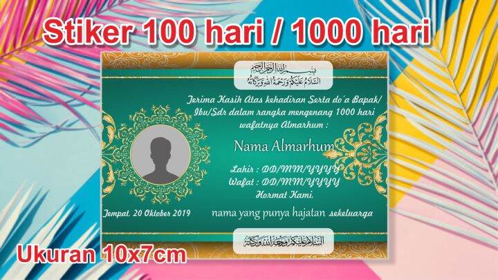 (50 pcs) stiker ucapan tahlil 100 hari / 1000 hari | Lazada Indonesia