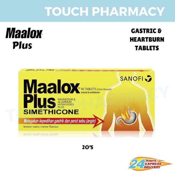 MAALOX Plus Gastric/Heartburn and Stomach-Wind Relief Tablet (25mg x 40 ...