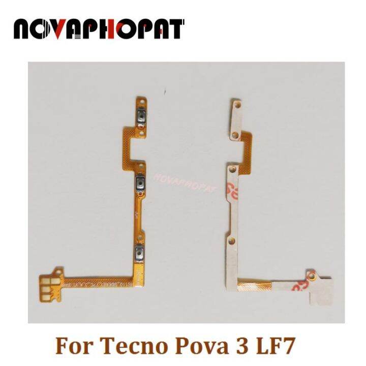 Novaphopat For Tecno Pova 3 LF7 Power On Off Volume Up Down Ribbon Power Button Flex Cable ...