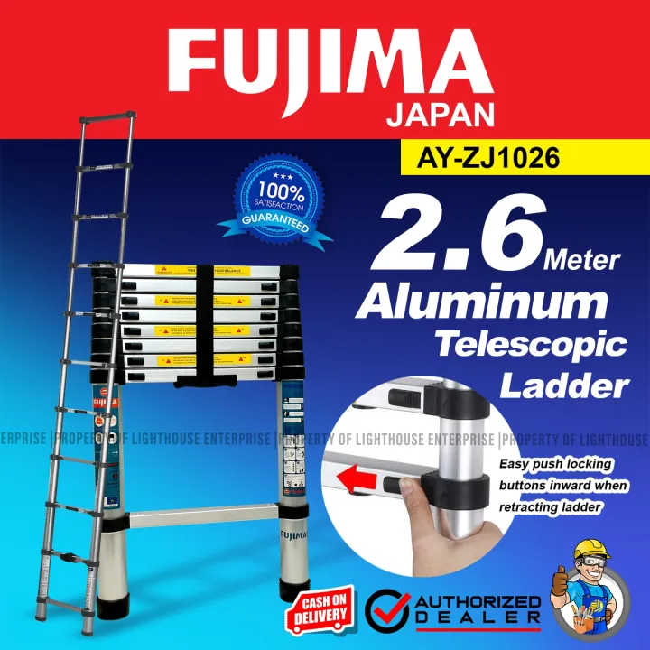 FUJIMA Japan Aluminum Telescopic Single Ladder / Telescopic Foldable ...