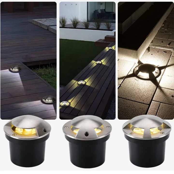 IP68 DC12V DC24v กลางแจ้ง3W Garden Yard ขั้นบันไดชั้นดาดฟ้า LED ...