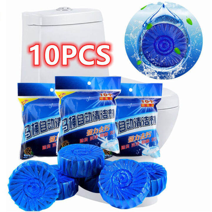 Ws 10pcs Pack Blue Tablet Toilet Bowl Cleaner Automatic Tank Bowl