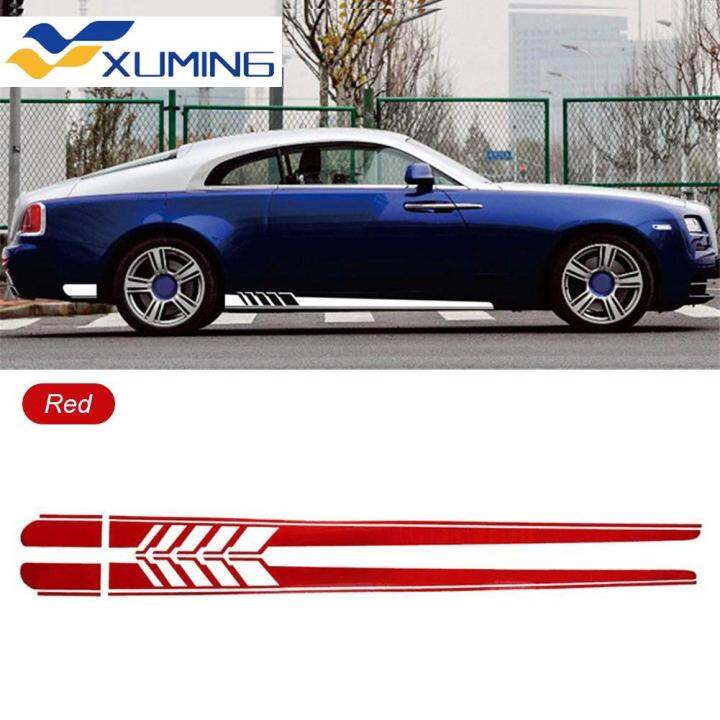 2Pcs Universal Car Sticker Side Skirt Decal Sticker Body Garland fit ...