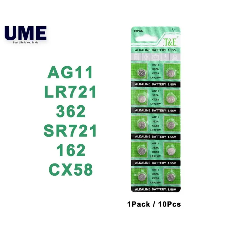 KPPAN AG11 LR721 SR721 1.55V Alkaline Button Cell Battery For ...