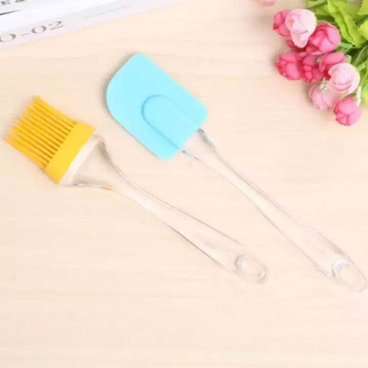 UNIQUE 2-IN-1 Rubber Silicone Spatula & Brush Set | Lazada PH