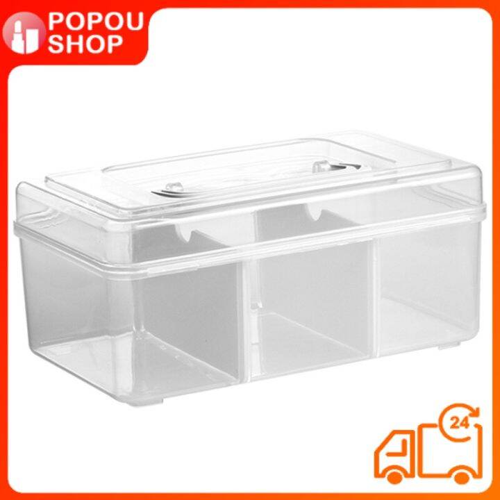 POPOUSHOP Seal Storage Box First Aid Container Bin Plastic Clear ...