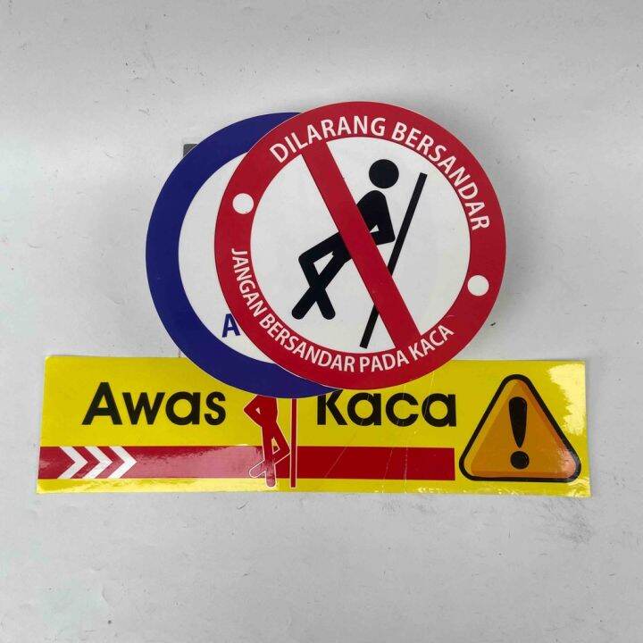 Stiker Awas Kaca, Dilarang bersandar di Kaca, Sticker Awas Kaca ...