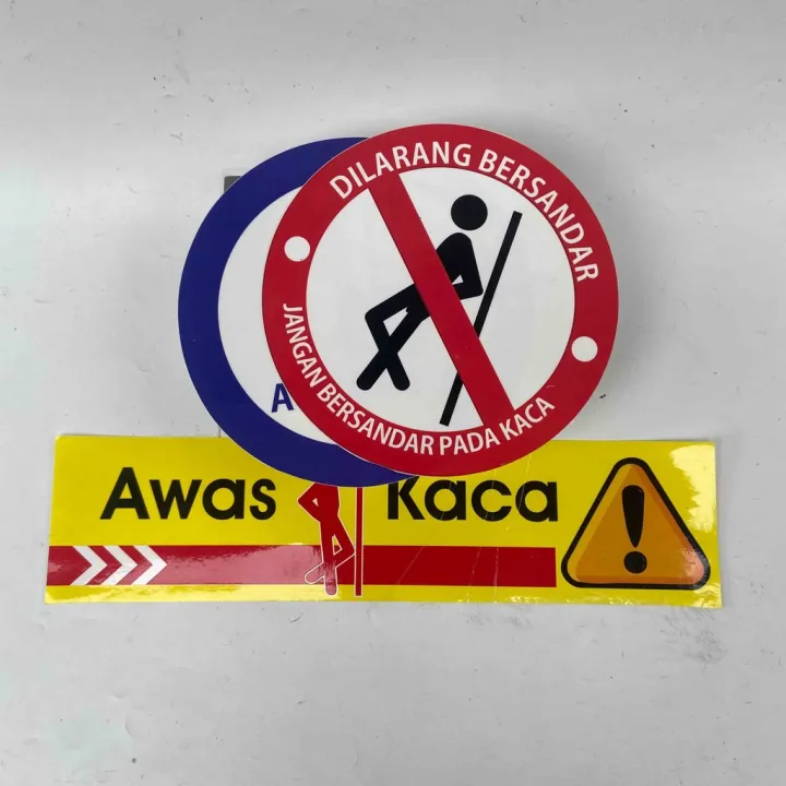 Stiker Awas Kaca, Dilarang bersandar di Kaca, Sticker Awas Kaca ...