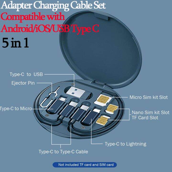 [Pannow] 5 in 1 Remax 60w Fast Charging Cable Conversion Multi-function ...