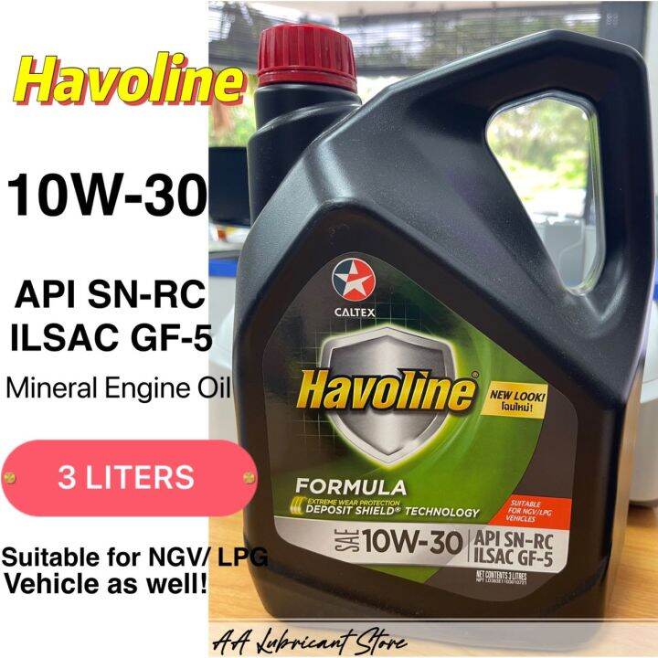 CALTEX Havoline Formula SAE 10W-30 API SN PLUS (3 Liters) - PETROL ...