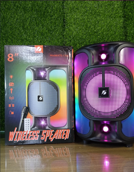 Wireless Karaoke Bluetooth 8"inch Speaker LED Lights RGB Party Speaker ...