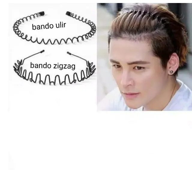 Bando Hitam Bando Besi Kawat Hitam Unisex Cowok Cewek Bisa Pakai ...