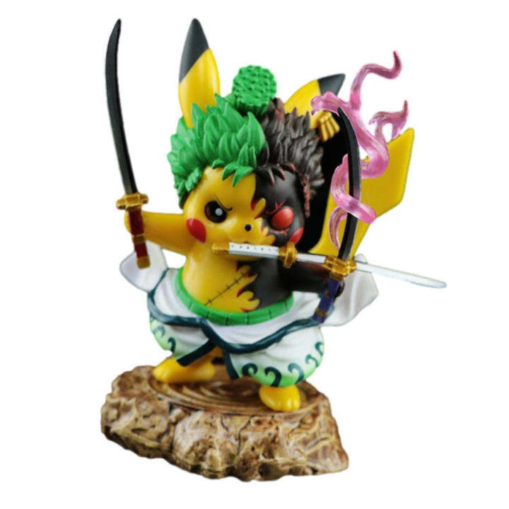 ABS 5 Inch Anime Adorable Pikachu Cosplay Roronoa Zoro Action Figure ...