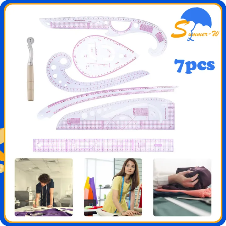 7pcs Penggaris Jahit Set/Penggaris Gambar Pola Menjahit/Pakaian Pola ...
